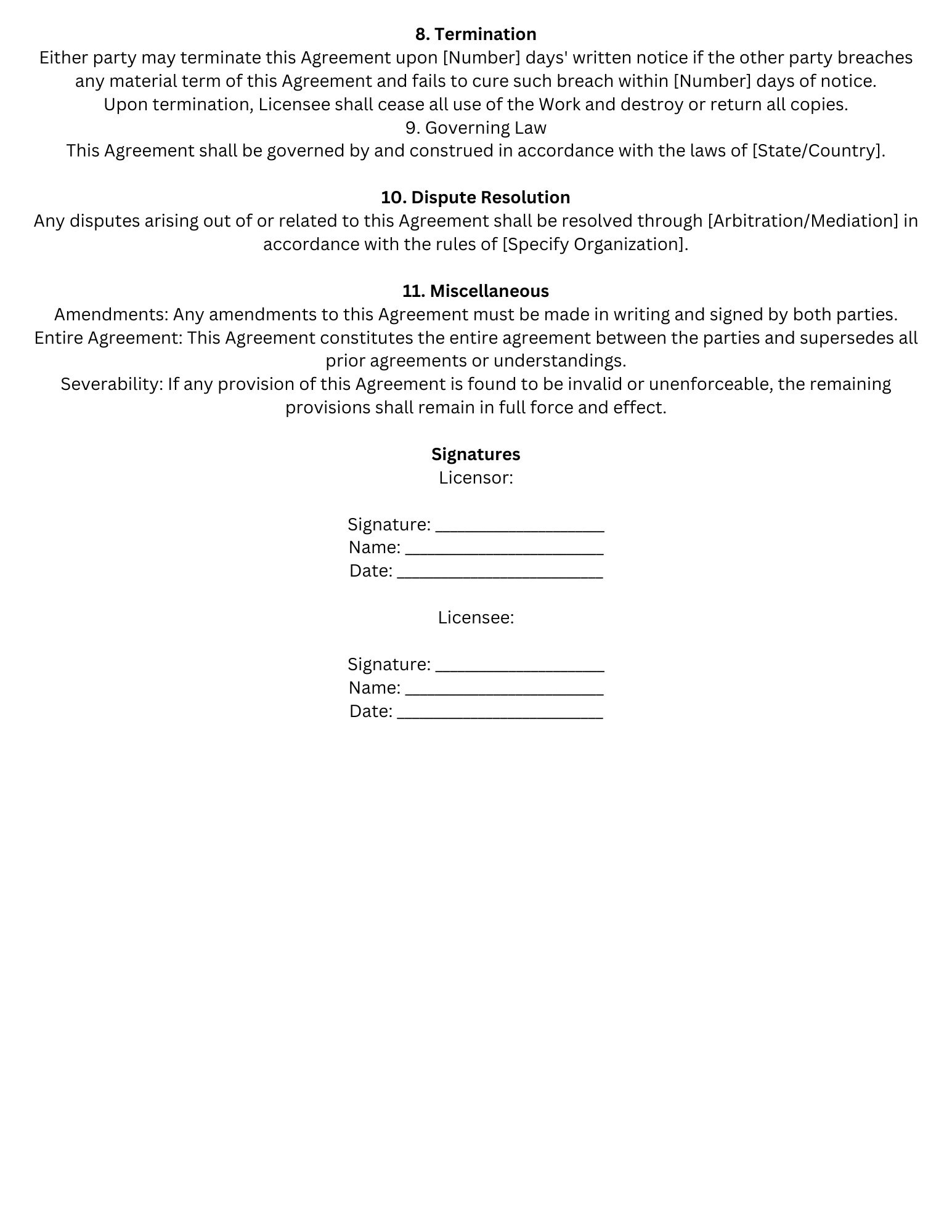 Editable Music Licensing Agreement for Artists & Producers - Instant ...