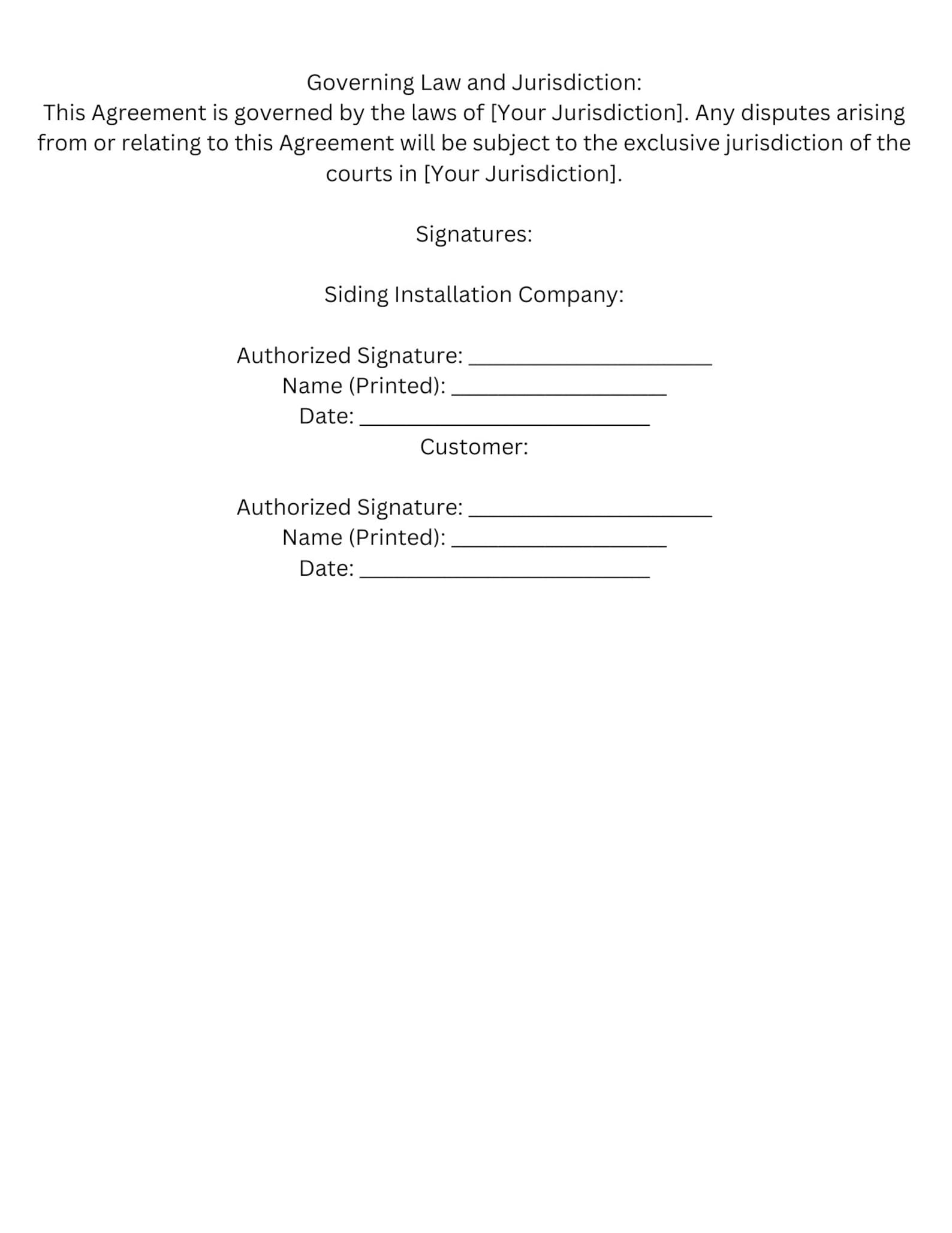Siding Installation Agreement Template - Etsy