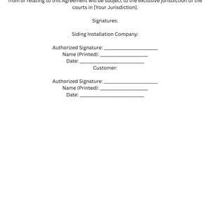 Siding Installation Agreement Template - Etsy