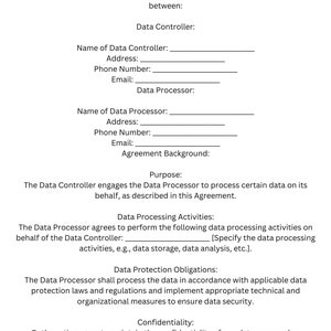 Data Processing Agreement Template - Etsy