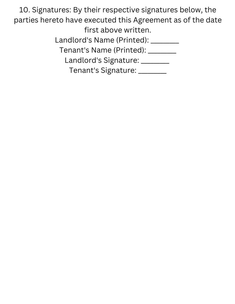 30-day Lease Agreement Template-pdf Download and Edit in Canva - Etsy