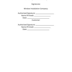 Window Installation Agreement Template - Etsy