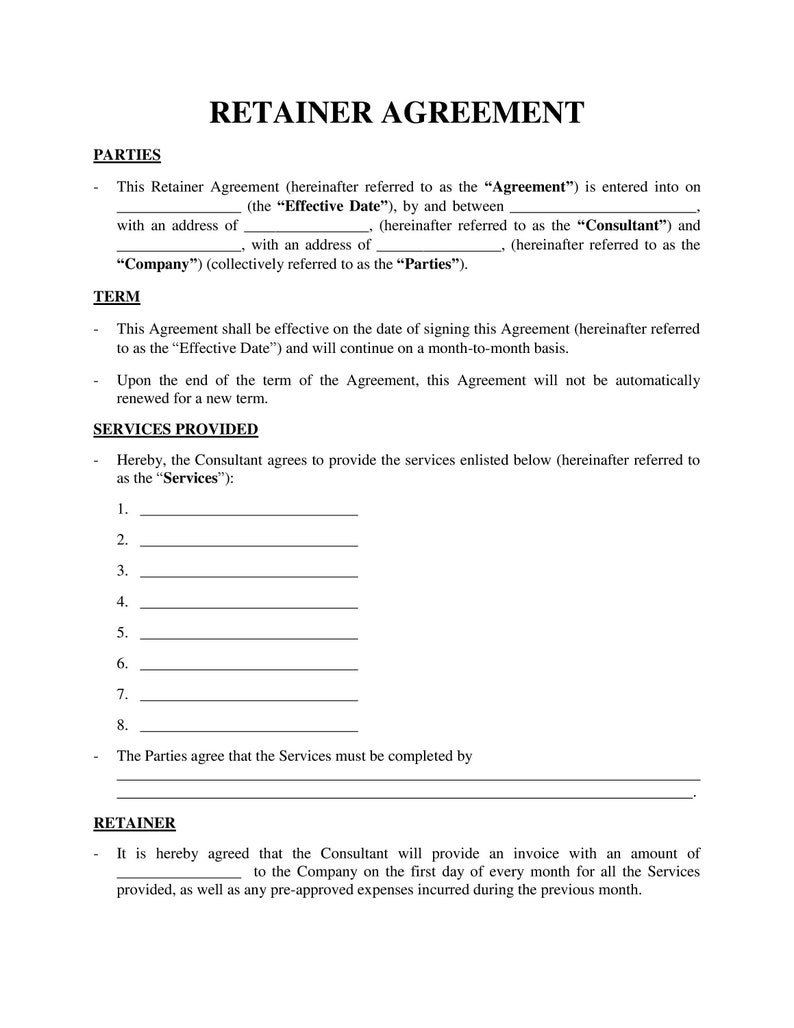 Retainer-agreement-template-pdf - Etsy