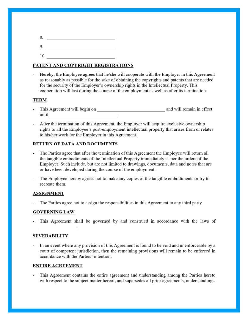 Intellectual Property Agreement Template - Etsy