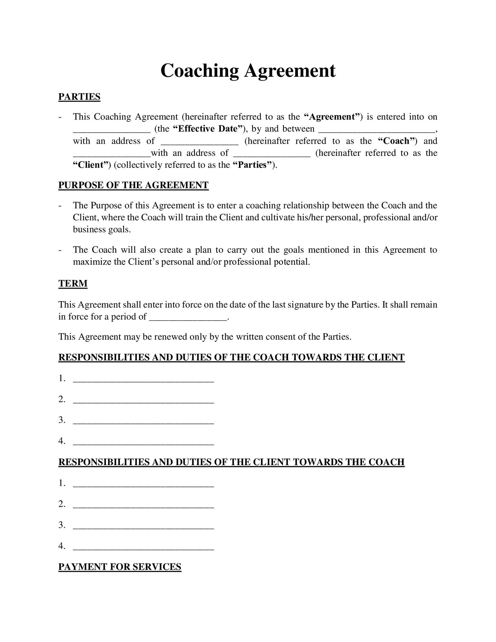 Coaching-agreement-template - Etsy