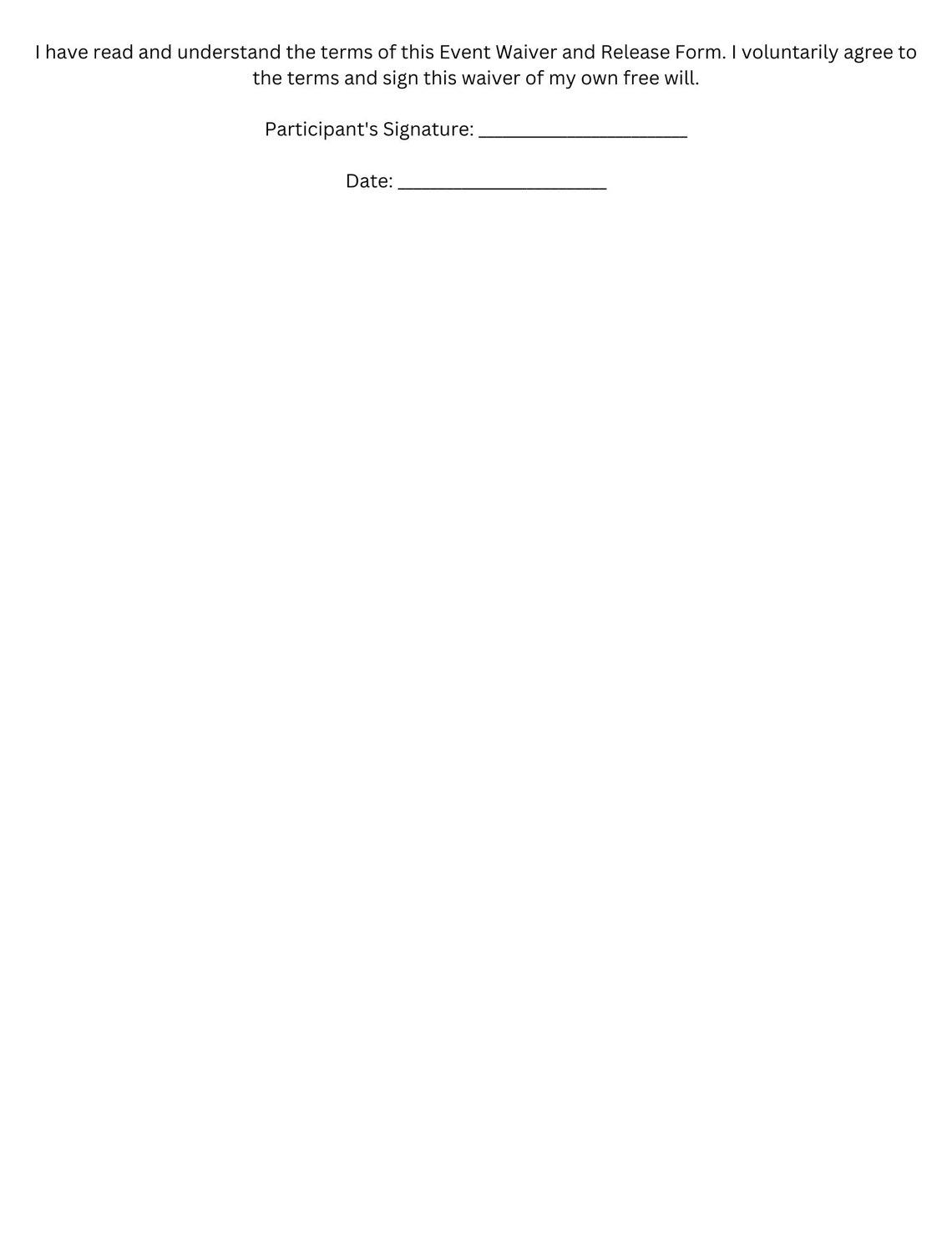 Event Waiver and Release Form - Protect Yourself and Participants - Etsy