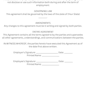 Standard Employment Contract - Etsy