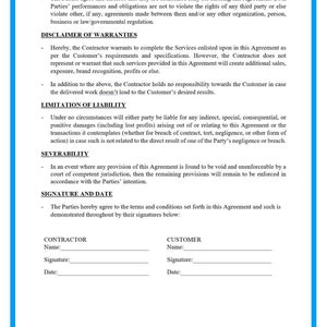 Roofing Contract Template-pdf Download - Etsy