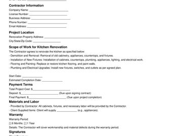 Construction Contract, Printable Construction Template - Handyman ...