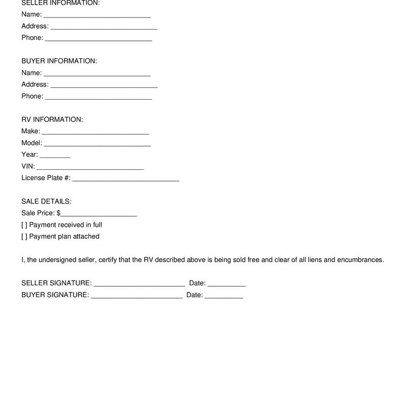 Rv Travel Forms - Etsy