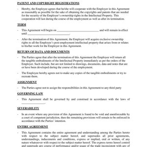 Intellectual-property Agreement Form-template, Instant Download - Etsy