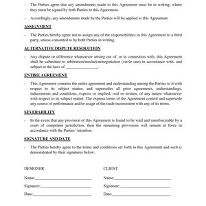 Graphic-design-contract Template, Instant Download - Etsy