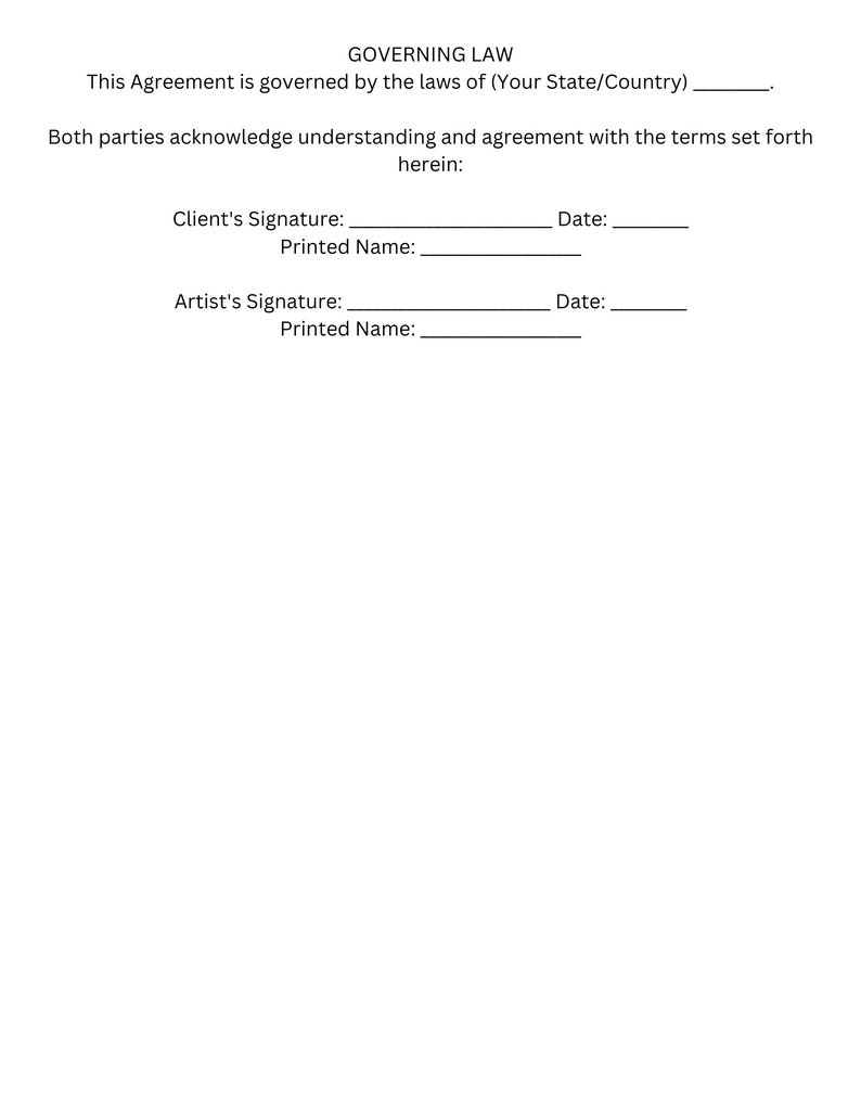 Artist for Hire Contract- Pdf Download - Etsy