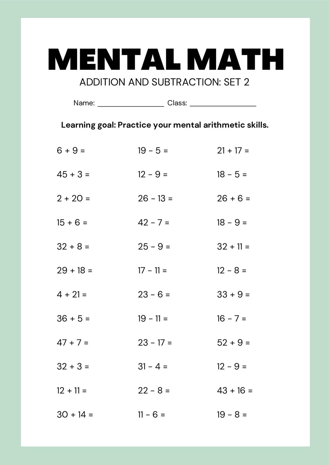 Colorful Math Addition & Subtraction Worksheets - 8-page Printable for ...