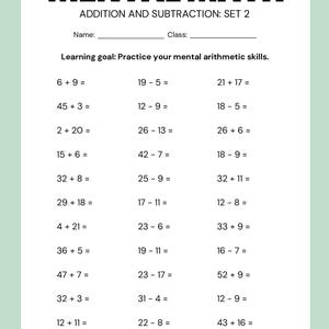 Colorful Math Addition & Subtraction Worksheets - 8-page Printable for ...