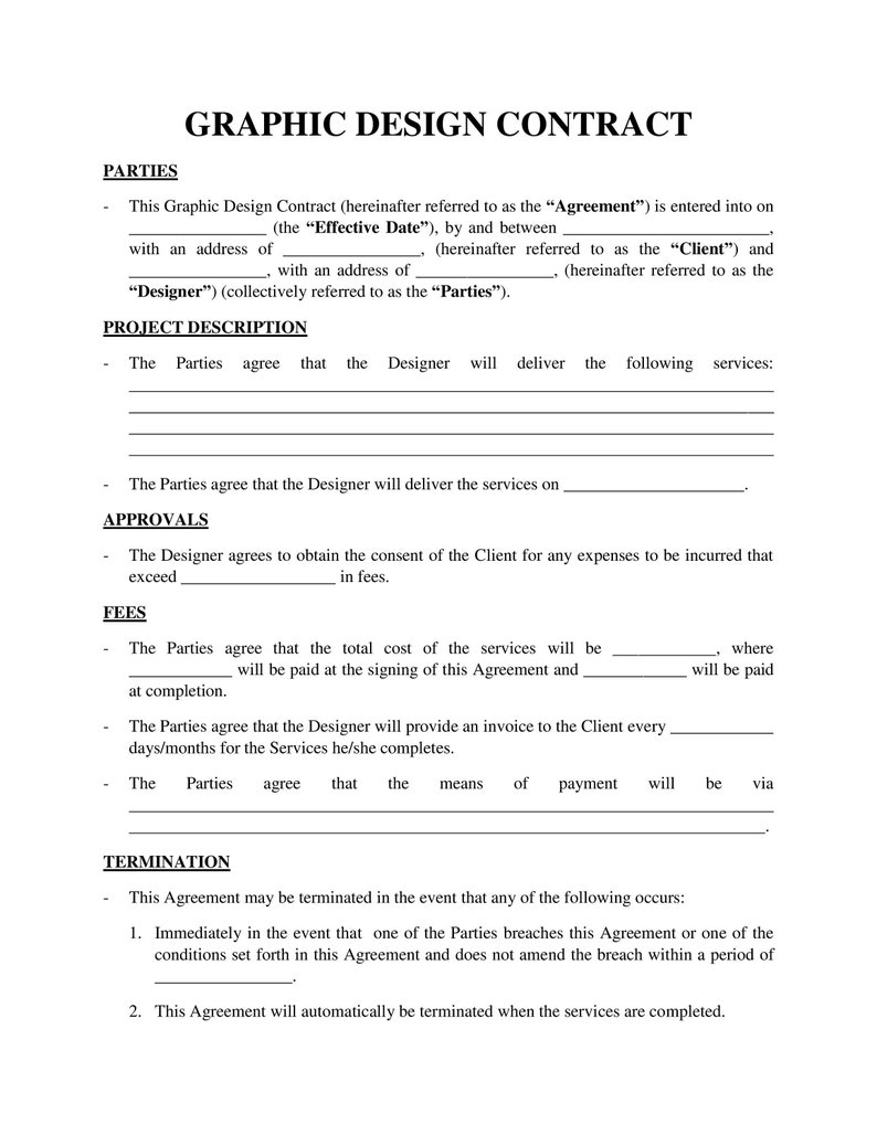 Graphic-design-contract-template - Etsy