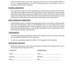 Bookkeeping-contract-agreement-template - Etsy