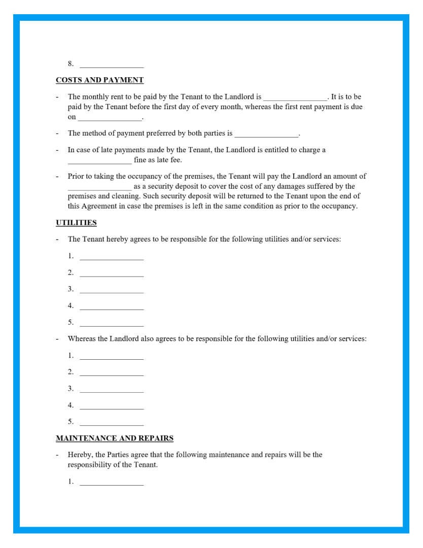Month to Month Rental Agreement Template - Etsy