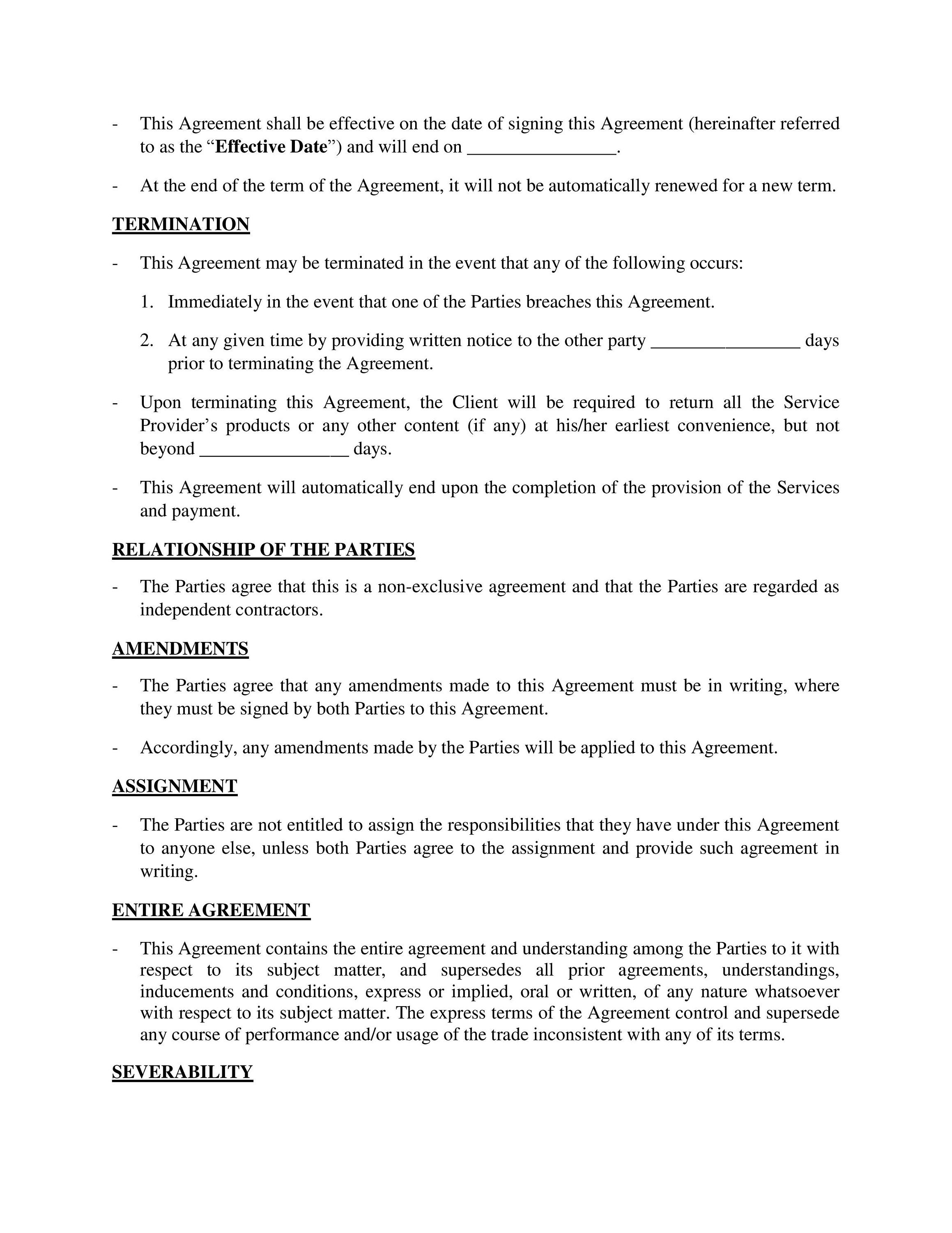 Service-contract-template, Instant Downloadable PDF - Etsy