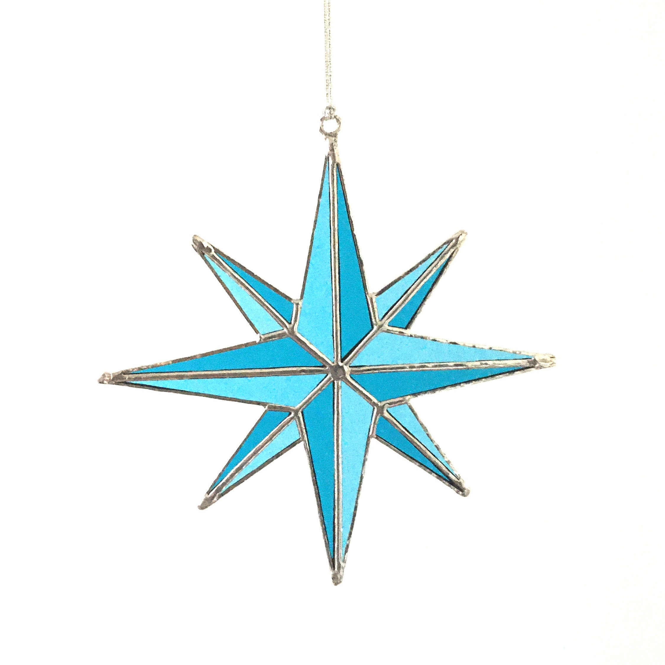 Stained Glass Compass Rose Suncatcher, Window Ornament, Window Hanging ...