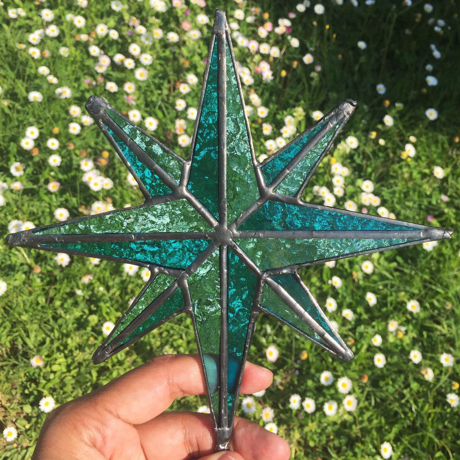 Stained Glass Compass Rose Suncatcher, Window Ornament, Window Hanging ...