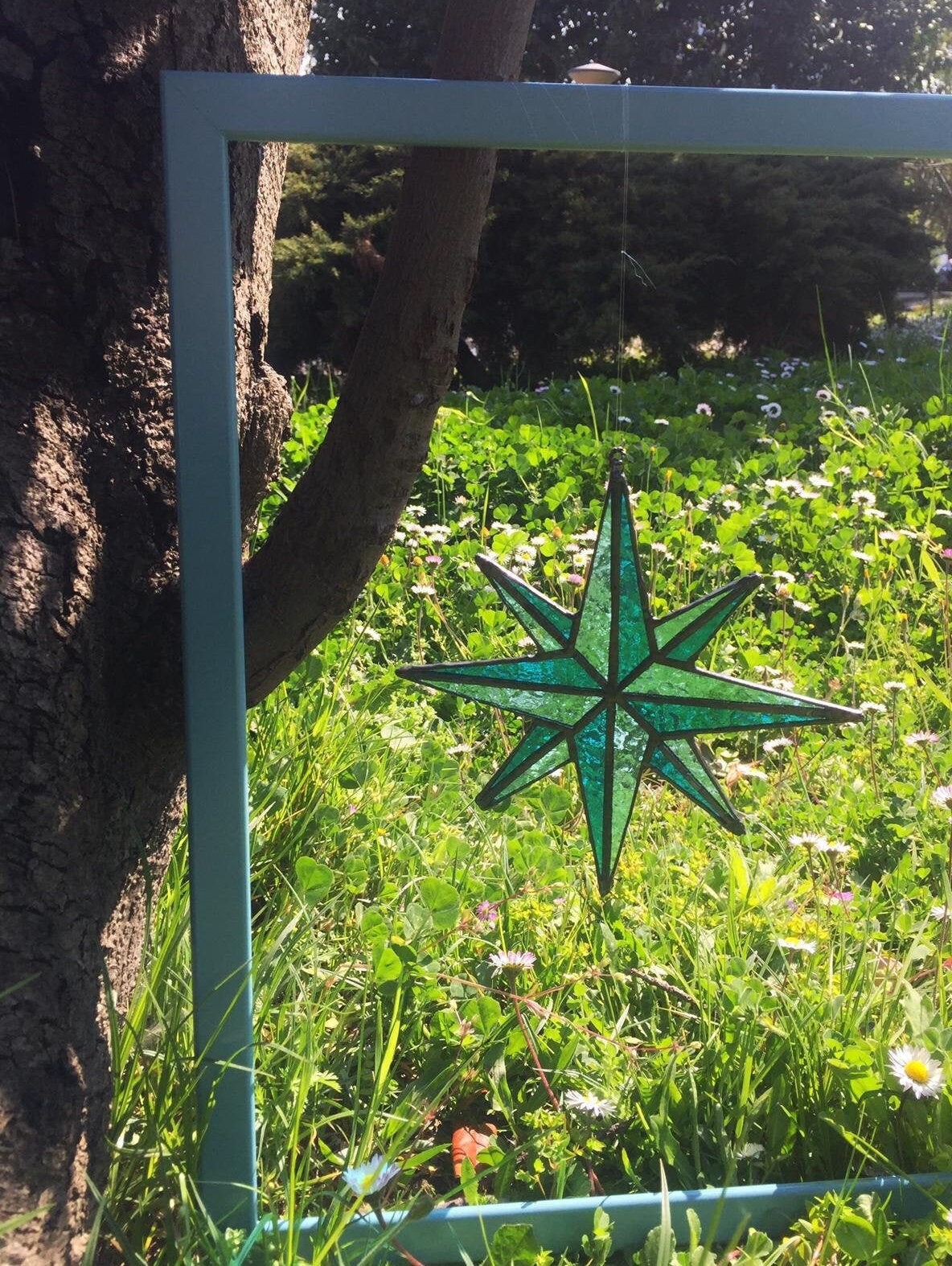 Stained Glass Compass Rose Suncatcher, Window Ornament, Window Hanging ...