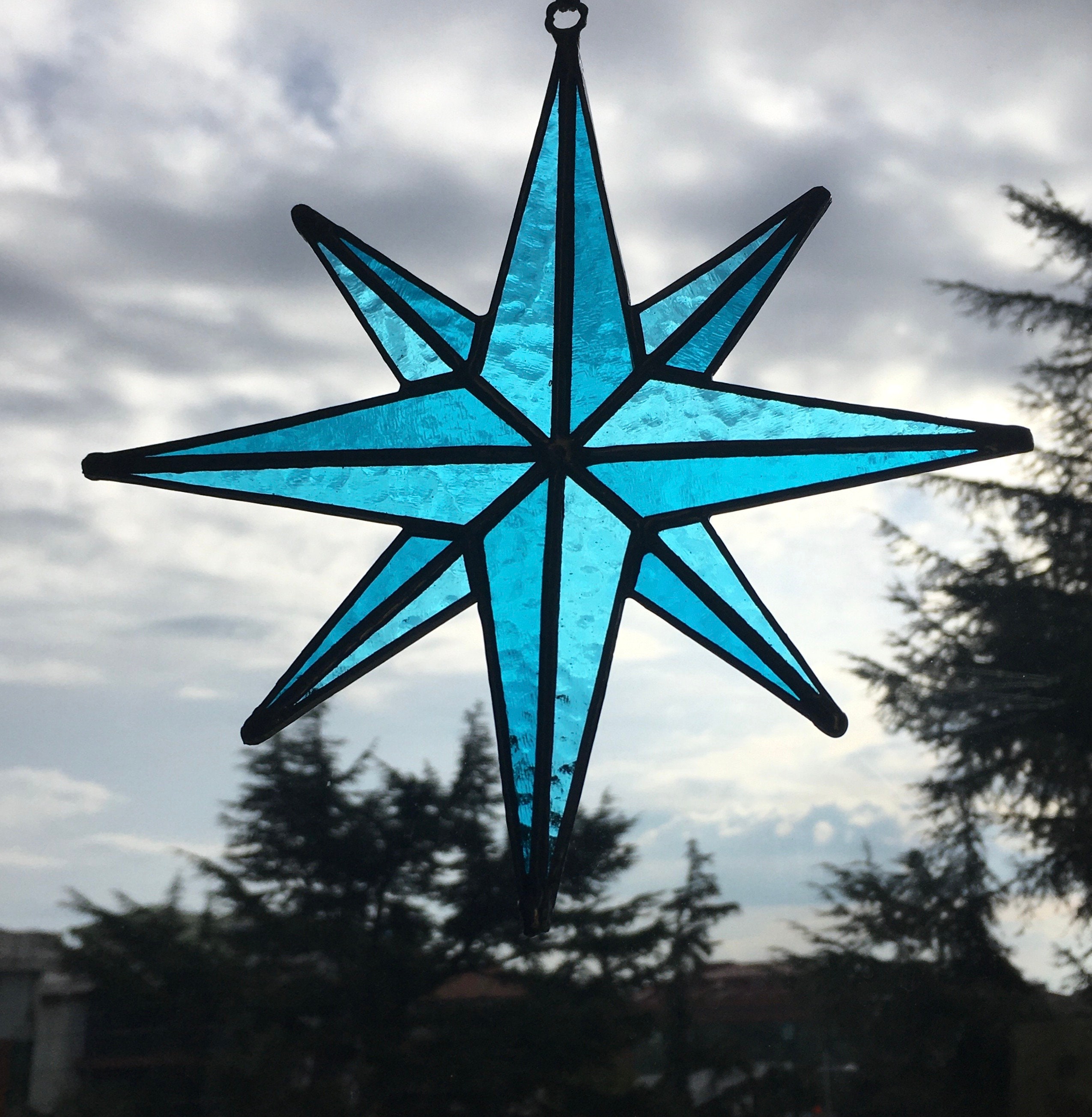 Stained Glass Compass Rose Suncatcher Window Ornament Window - Etsy