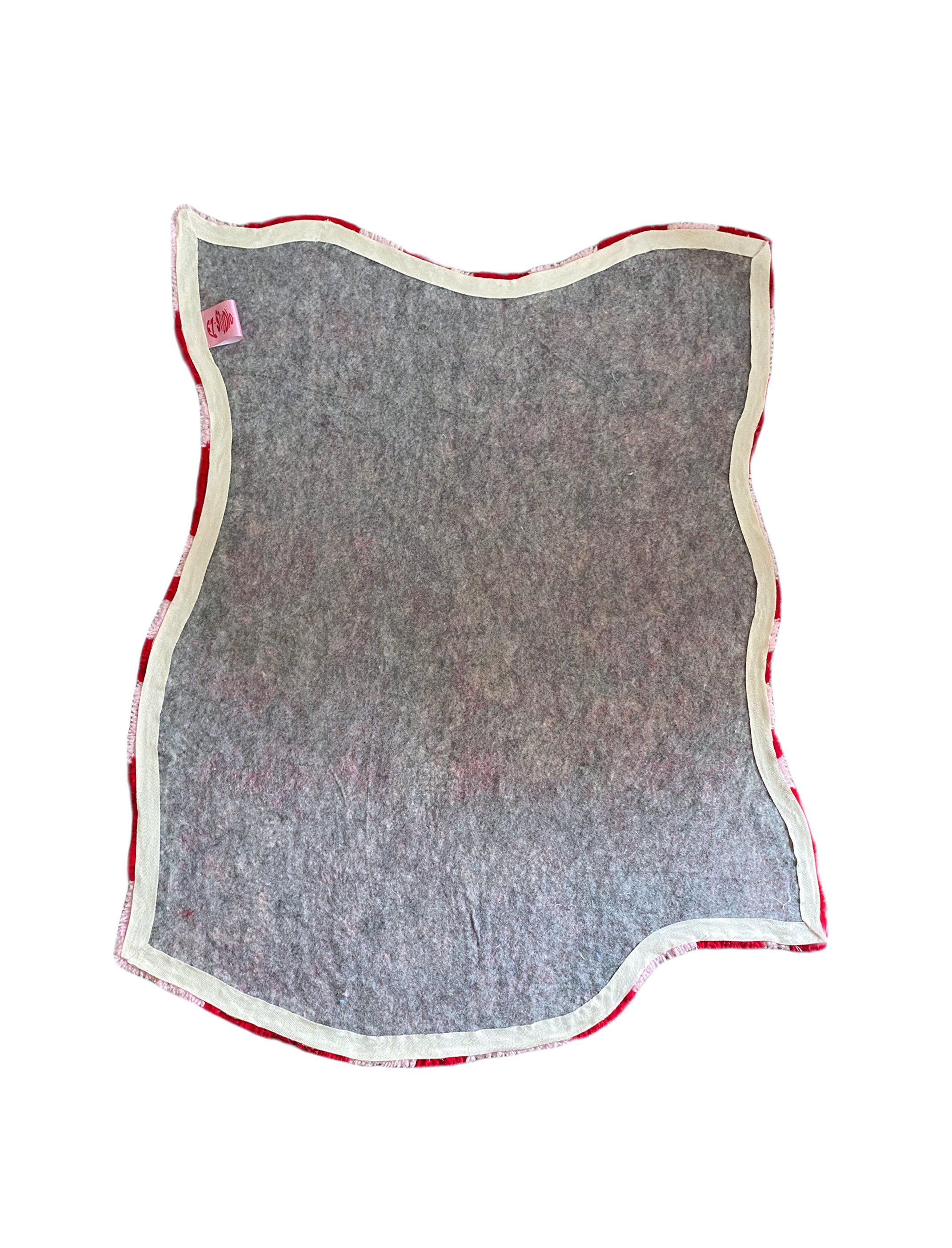 Hand Tufted Pink and Red Checkered Wavy Rug Postmodern - Etsy