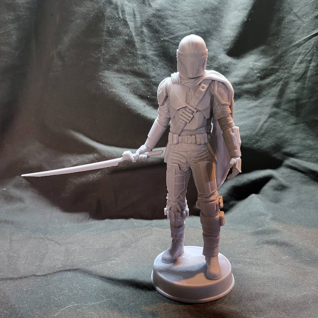 Mando With Dark Saber Figurine - Etsy