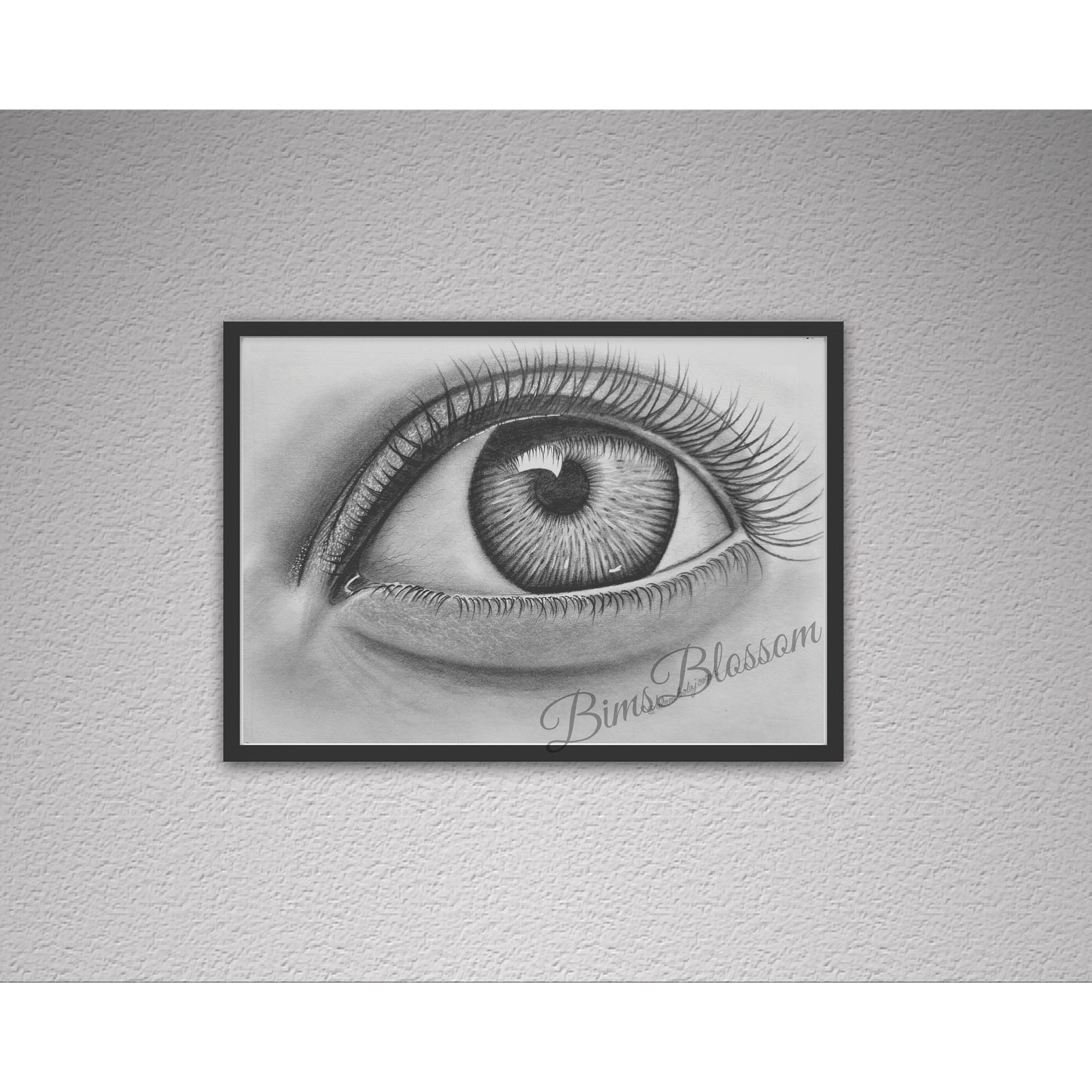 Eye Drawing, Gaze of Grace Realism Eye Art Printable, Charcoal Art ...