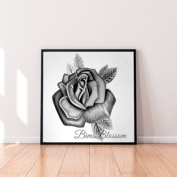 Charcoal Sketches Of Roses