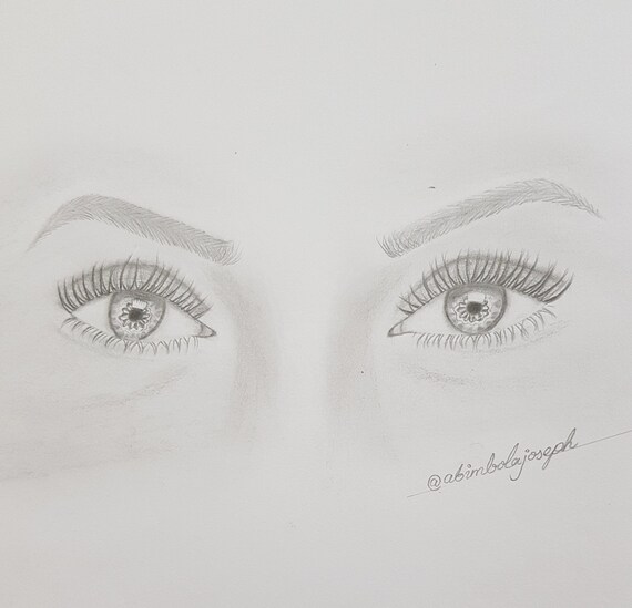 Realistic Pair Of Eyes Drawing