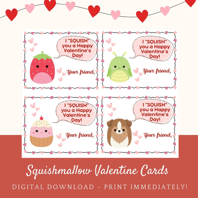 Squishmallow Valentine Cards - Etsy