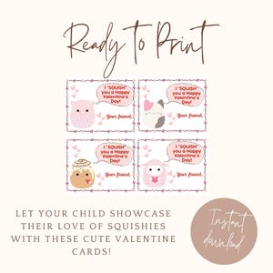 Squishmallow Valentine's Day Cards – Ready to Print – School Valentines ...