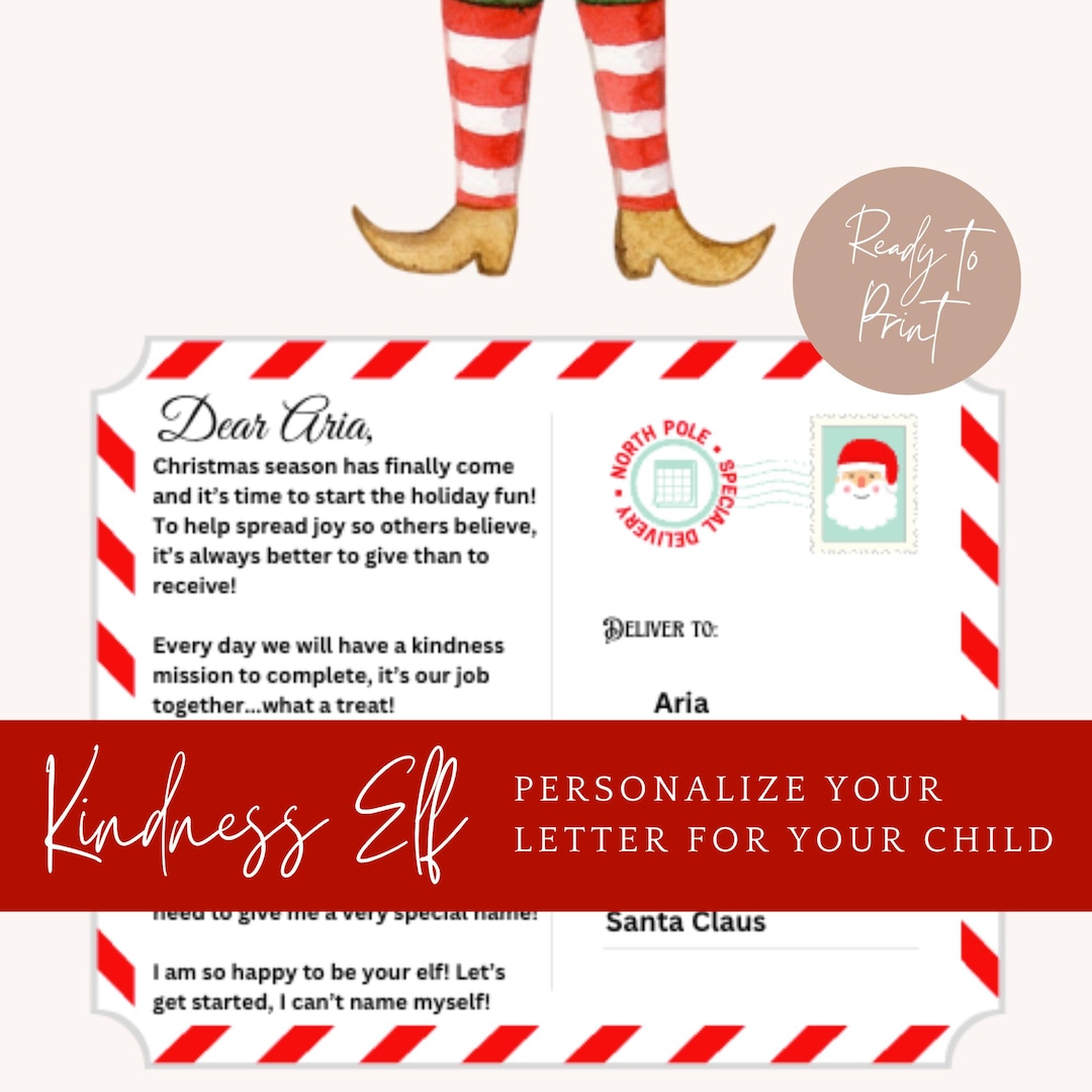 Kindness Elf, Letter From Elf, Acts of Kindness, Christmas Tradition ...