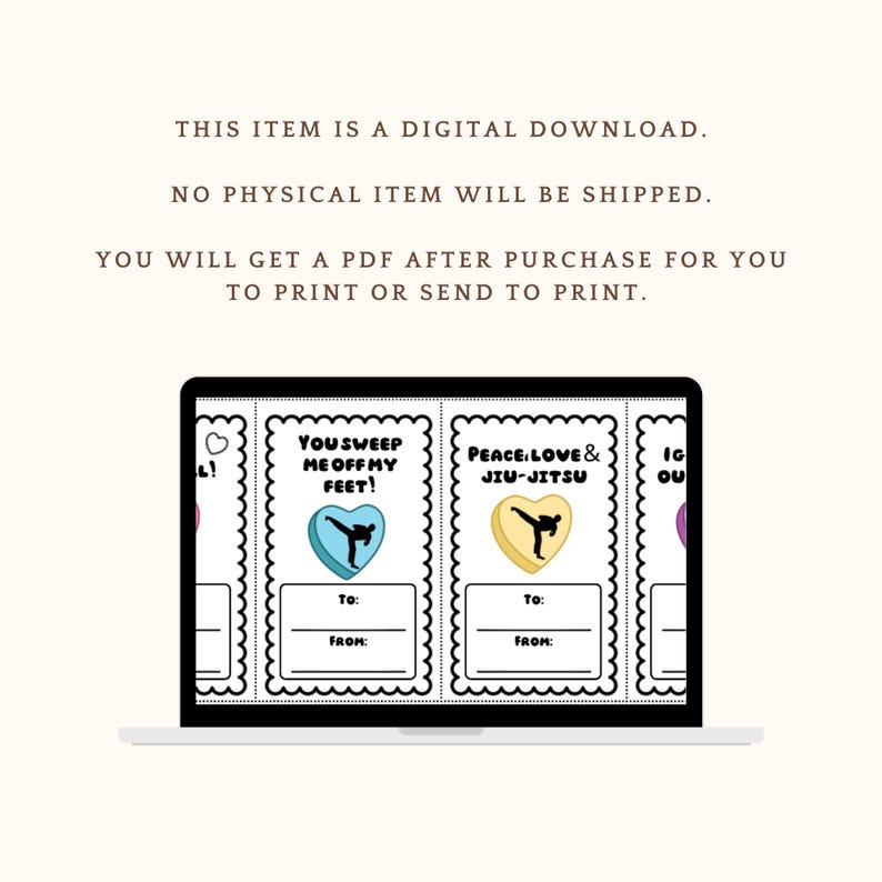 Jiu Jitsu Valentine Day Cards, Printable Jiu Jitsu Valentine, School ...