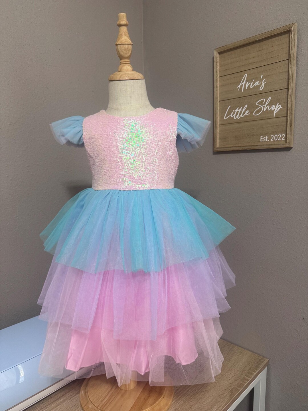Little Girl Birthday Dress, Unicorn Dress, Rainbow Unicorn Flower Girl ...