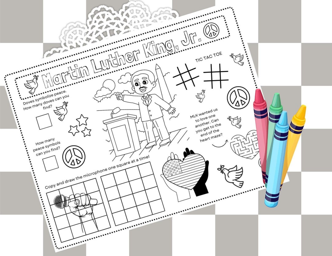 MLK Activity Sheet for Kids - Instant Download PDF - Educational & Fun ...