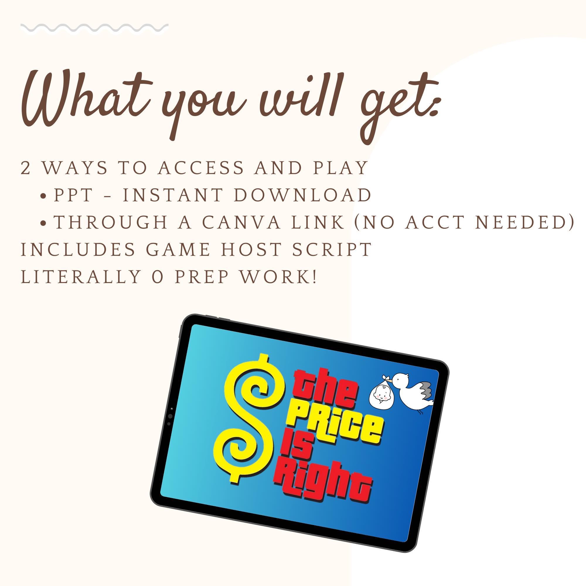 Baby Shower Party Game, Zoom Baby Shower, Virtual Baby Shower, Price is ...