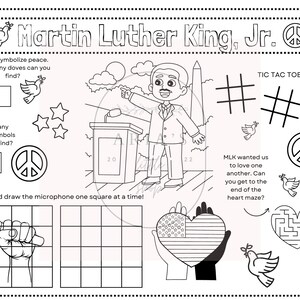 MLK Activity Sheet for Kids - Instant Download PDF - Educational & Fun ...