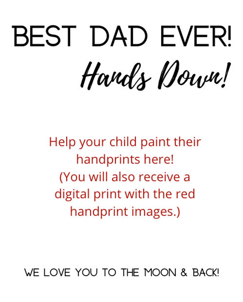 Handprint Art Craft Best Dad Hands Down Father's Day - Etsy