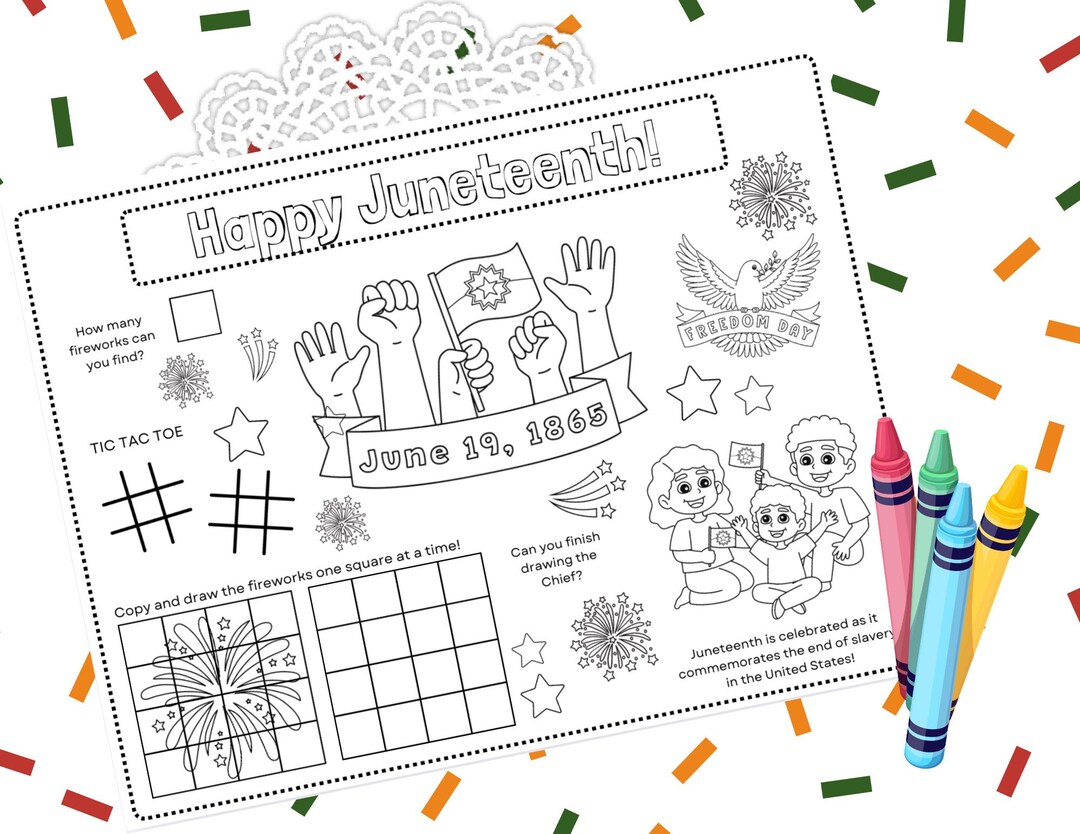 Juneteenth Activity Sheet for Kids - Instant Download PDF - Educational ...