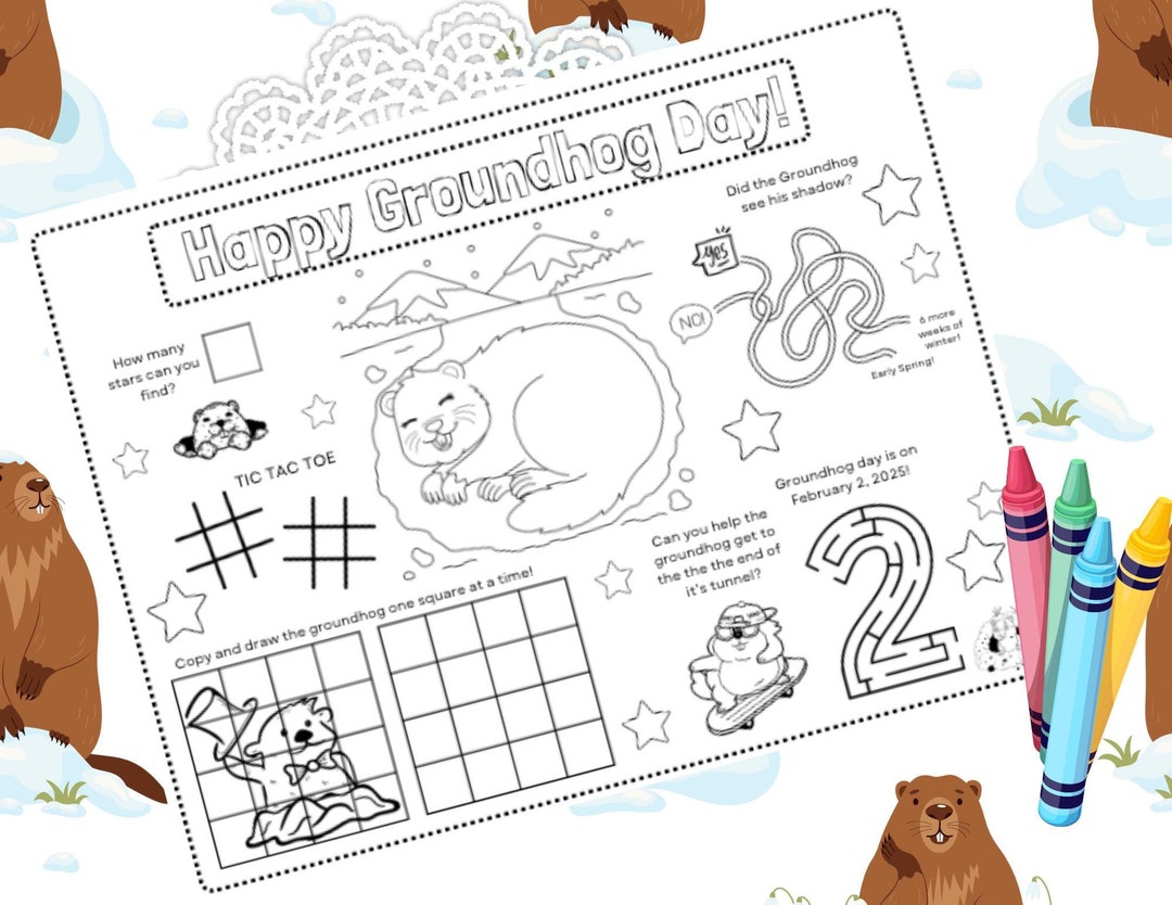 Groundhog Day Coloring Sheet – Groundhog Activity to Color ...