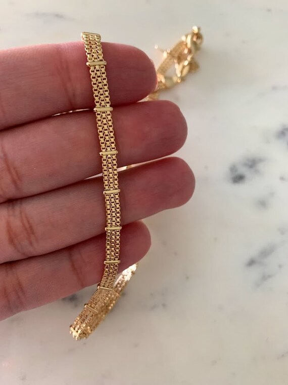 18K Gold Filled Choker Three Tier Box Chain Choker Necklace - Etsy