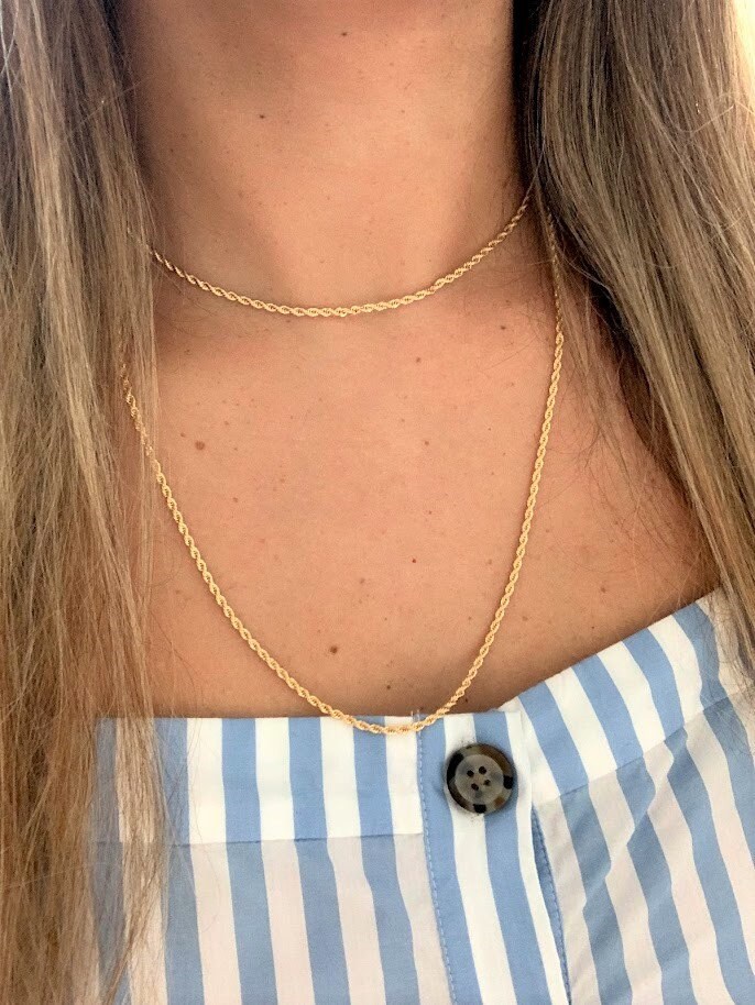 18K Gold filled 2MM Seil Kette Halskette Layering GoldKette | Etsy