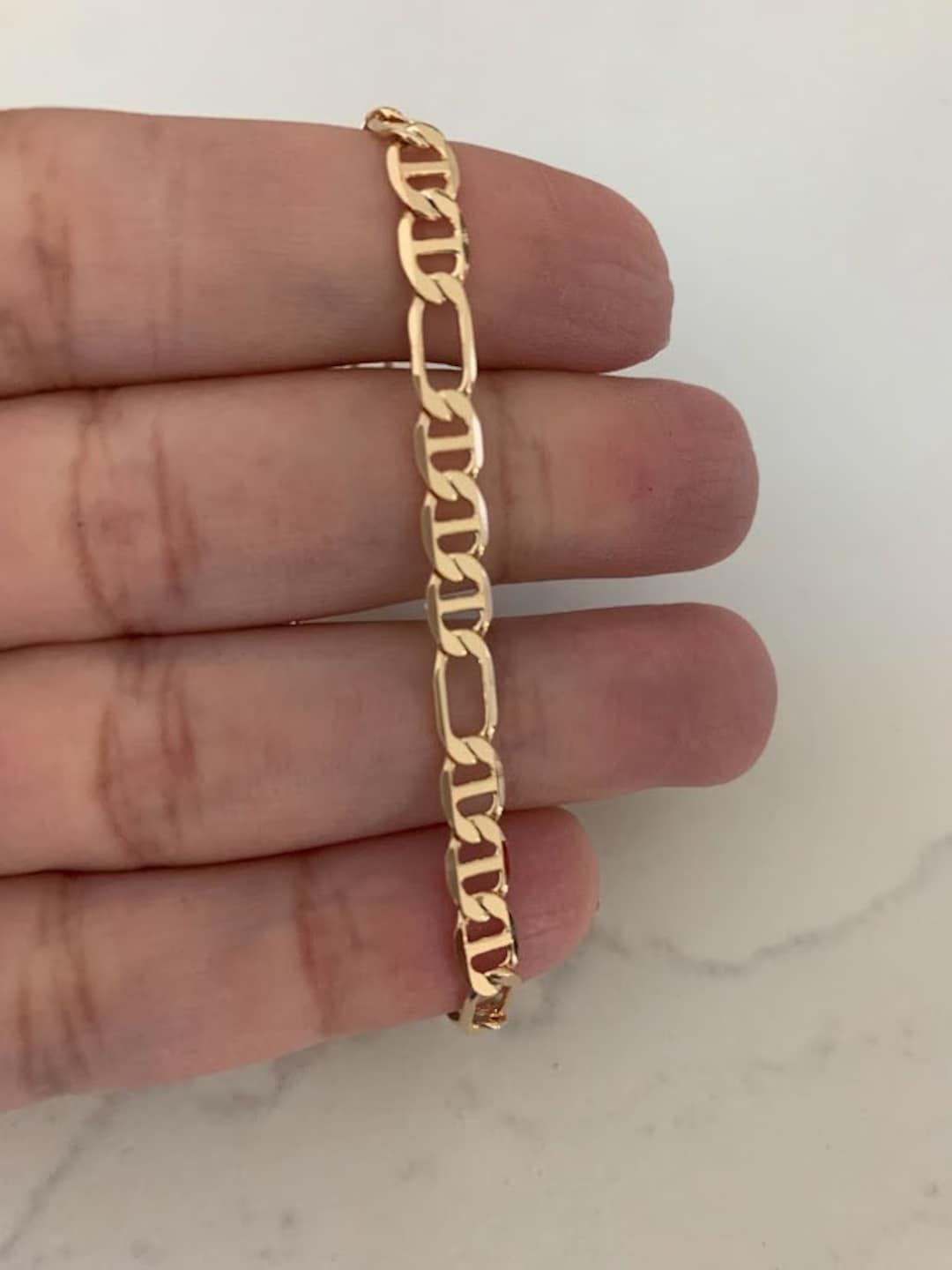 5MM Mariner Figaro Link Anklet | Body Jewelry | Figaro Anklet | Figaro ...