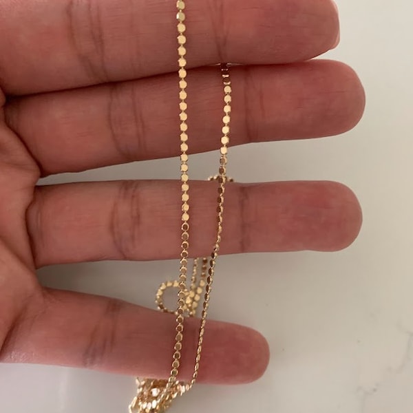 Flat Gold Necklace - Etsy