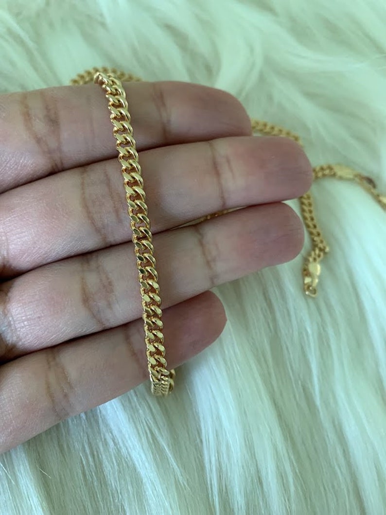 Gold Filled Cuban Curb Link Chain - 4MM Necklace - Etsy