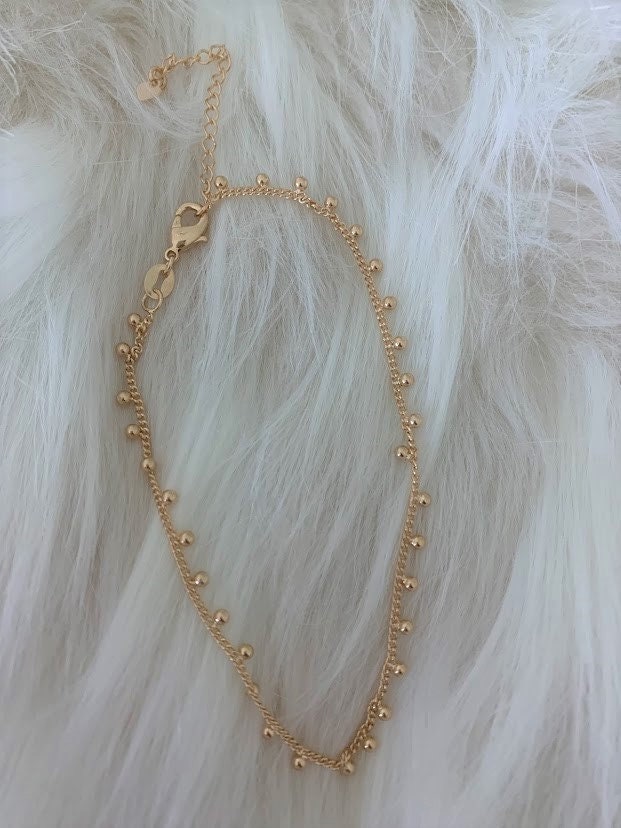 2MM Dainty Beaded Gold Filled Chain Necklace Layering Ball | Etsy