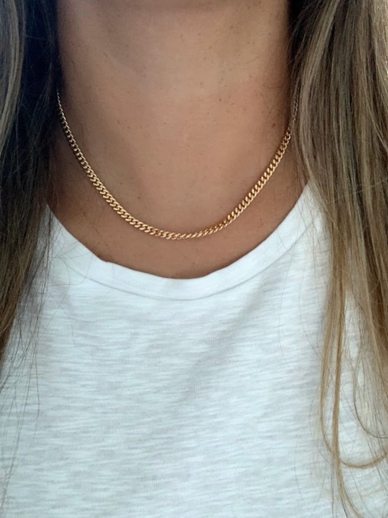 Gold Filled Cuban Curb Link Chain - 4MM Necklace - Etsy